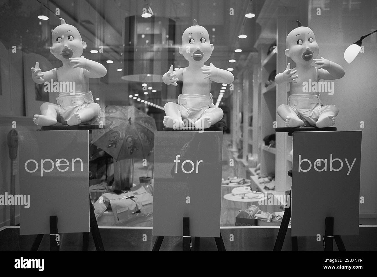 Shop window with baby dolls, New York City, USA, North America Stock ...