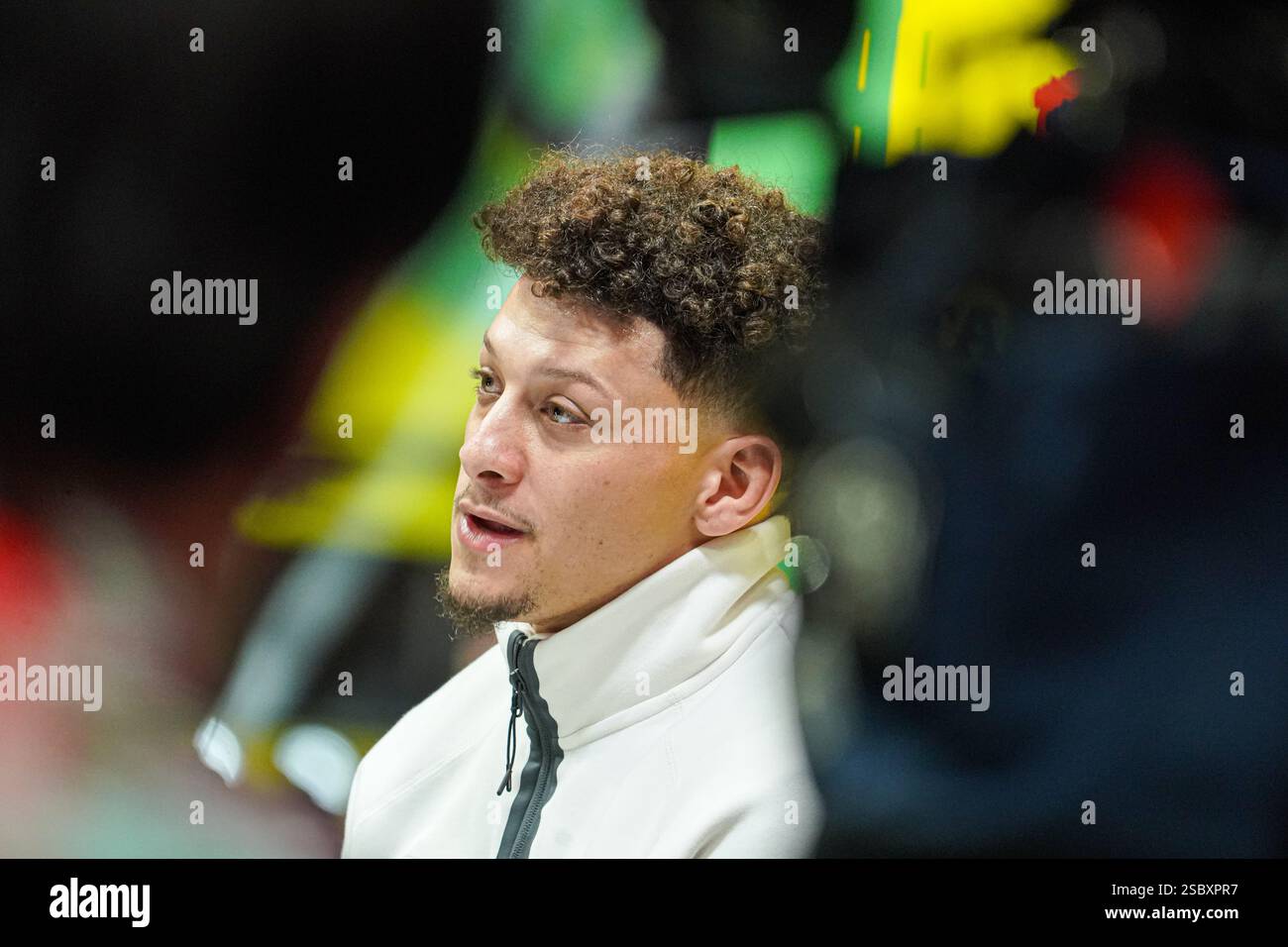 Chiefs Quarterback Patrick Mahomes answering questions from reporters ...