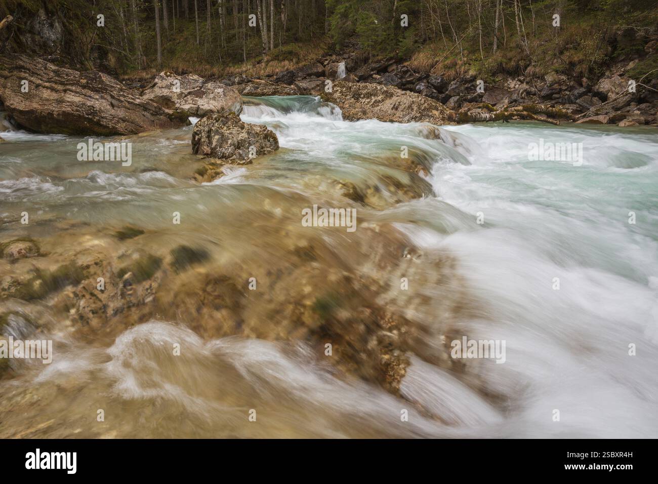 The Riss creek flowing fast through the Eng valley Stock Photo - Alamy