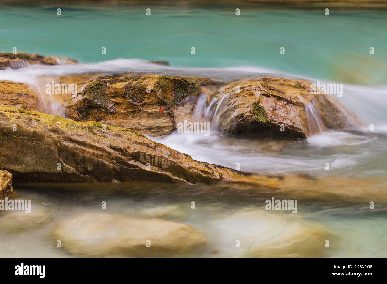 The Riss creek flowing through an autumnal landscape in the Eng valley ...