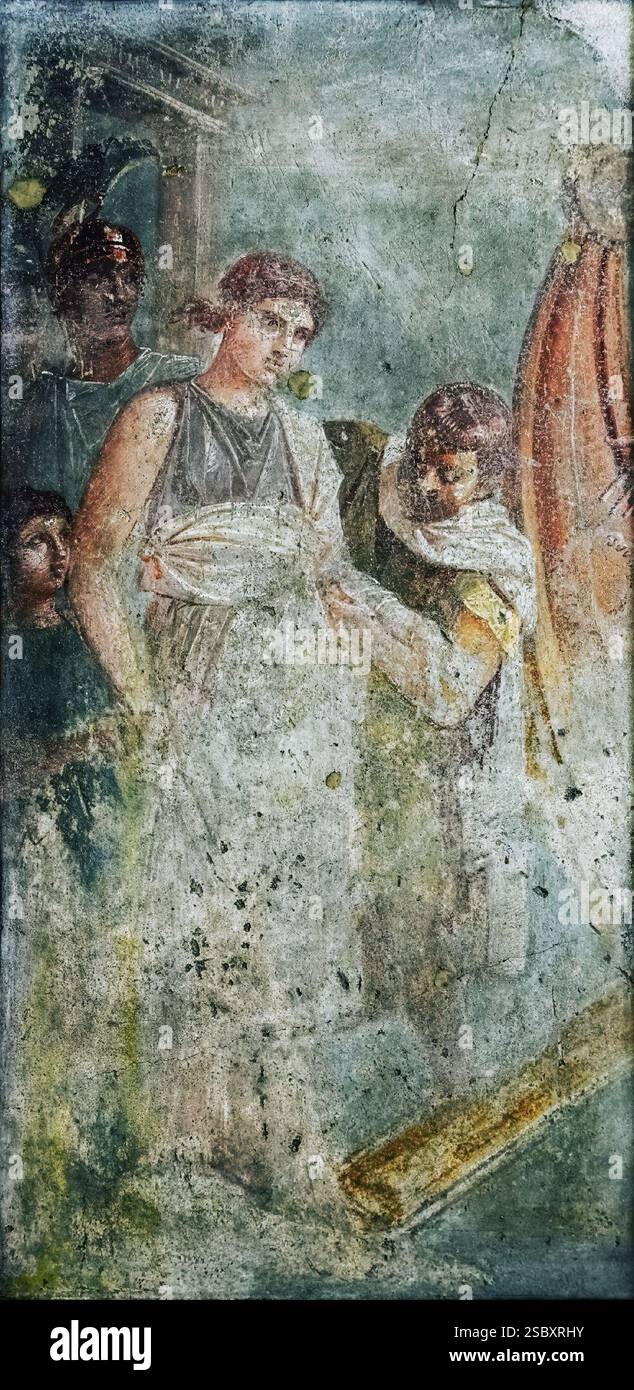 Helen of Sparta boards a ship for Troy fresco from the House of the ...
