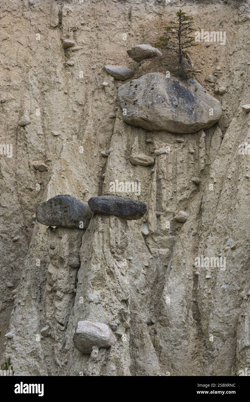 Earth pyramids located in Platten in the municipality of Percha, near ...