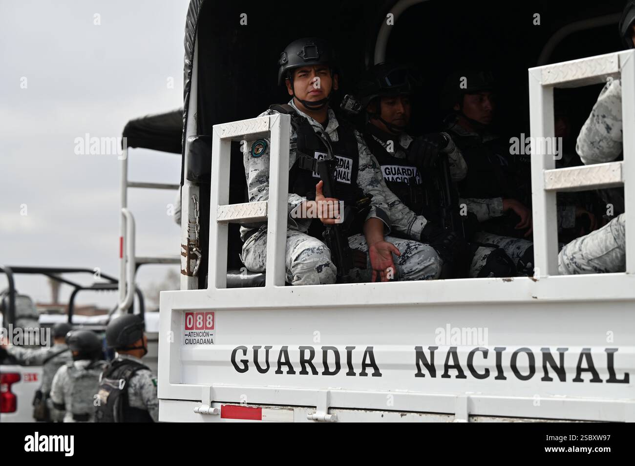 Tijuana, Baja California, Mexico. 4th Feb, 2025. Members of the Mexican ...