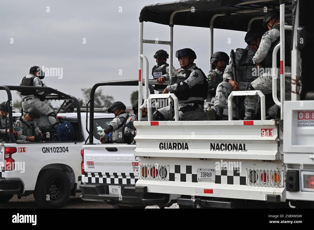 Tijuana, Baja California, Mexico. 4th Feb, 2025. Members of the Mexican ...