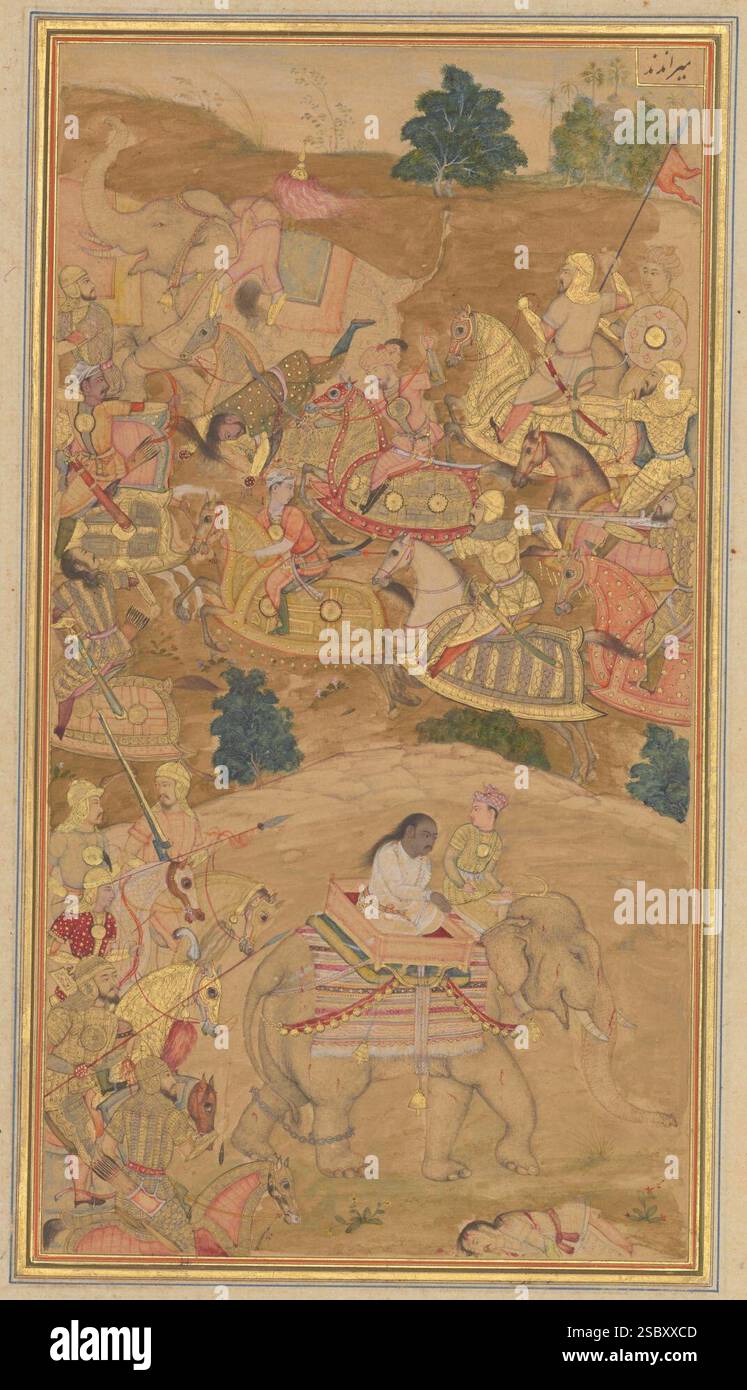 Hemu is captured by Akbar's forces in 1556, from the History of Akbar ...