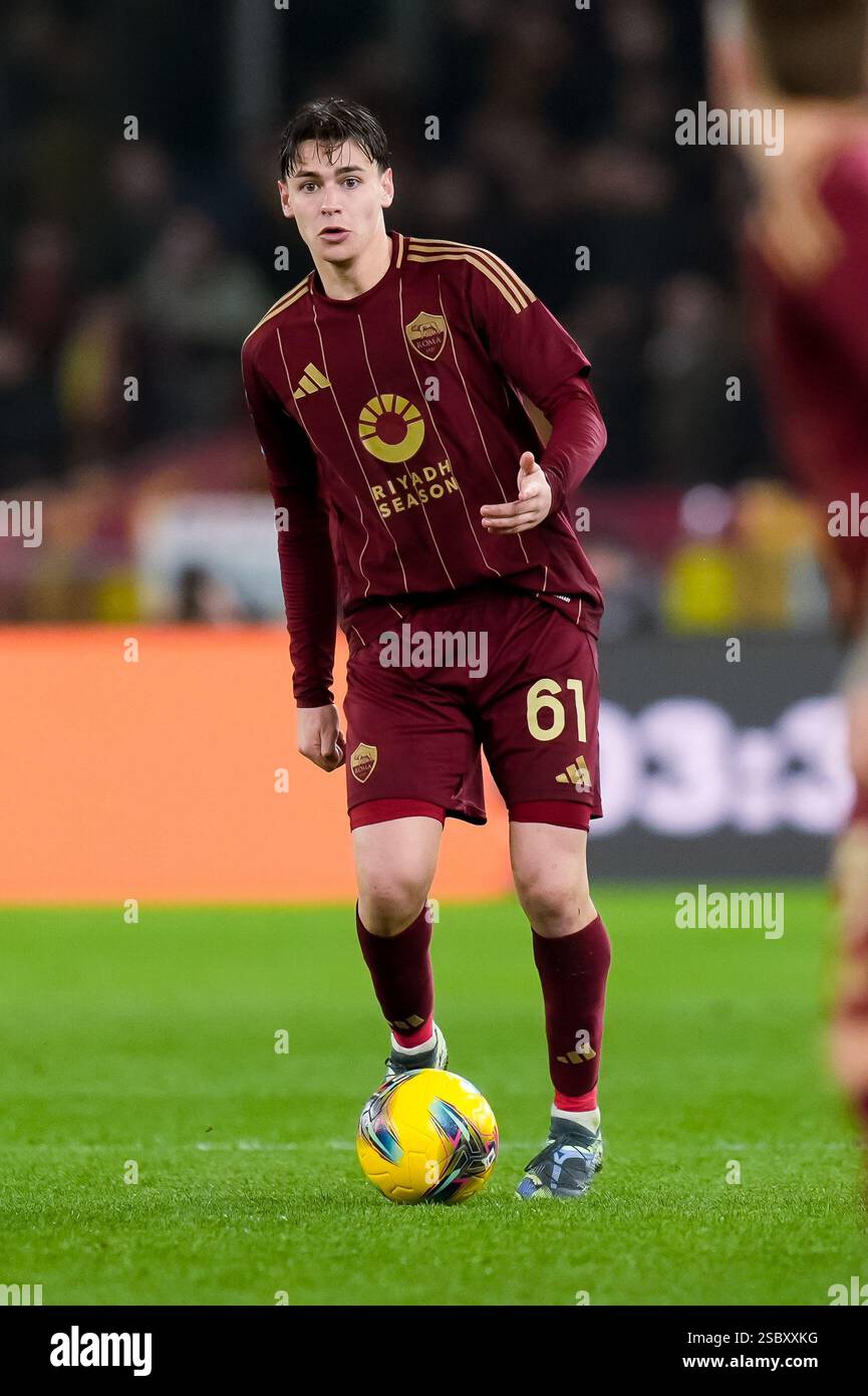 Rome, Italy. 02nd Feb, 2025. Niccolo' Pisilli of AS Roma during the ...