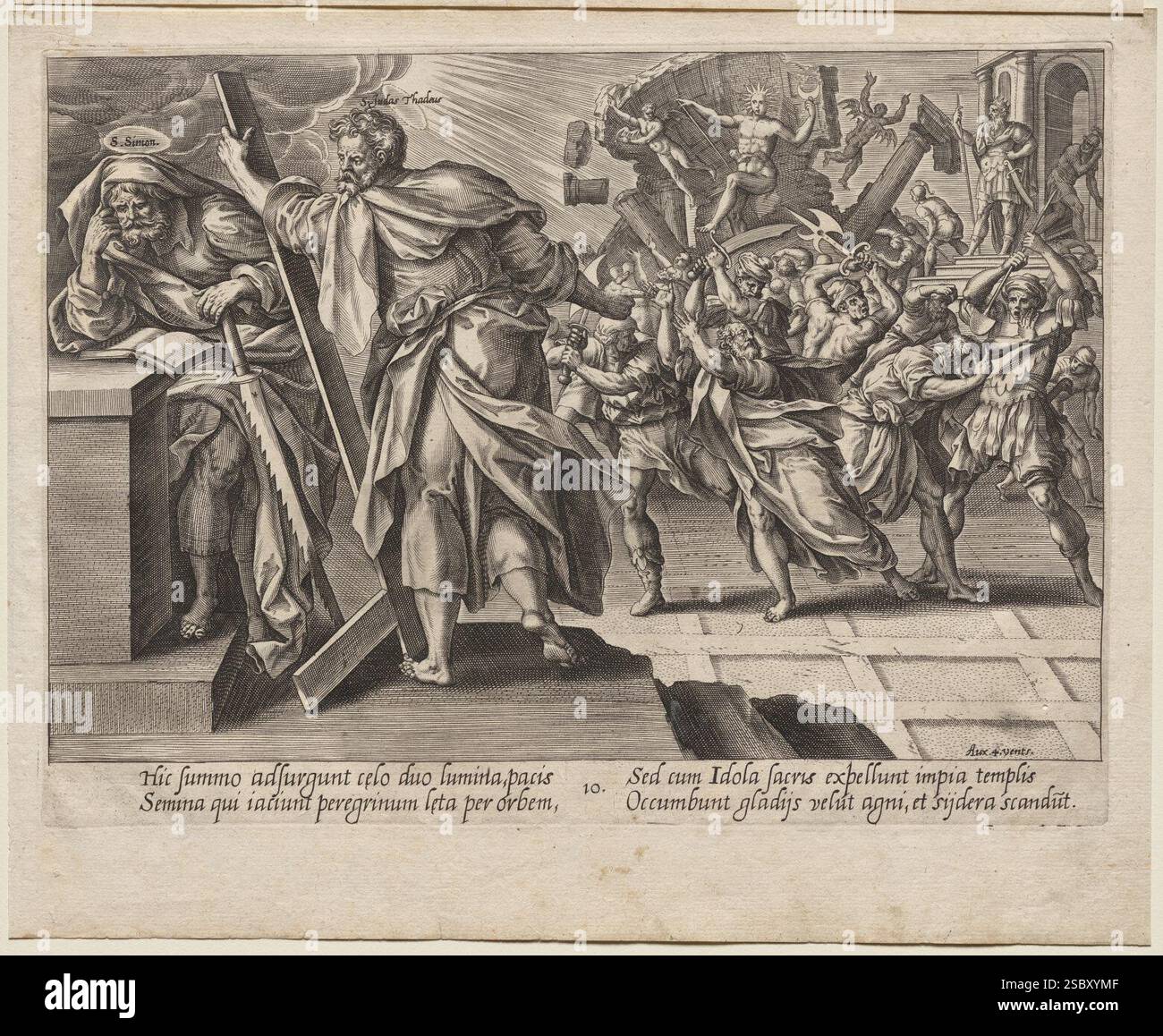 Hendrick Goltzius (Dutch, 1558-1617), Maarten de Vos (Flemish, 1532-1603), Aux Quatre Vents ...