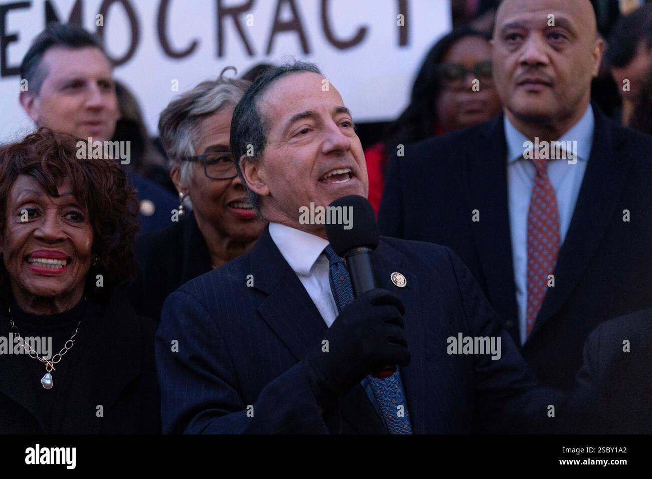 Rep. Jamie Raskin, D-Md., accompanied by other members of Congress ...