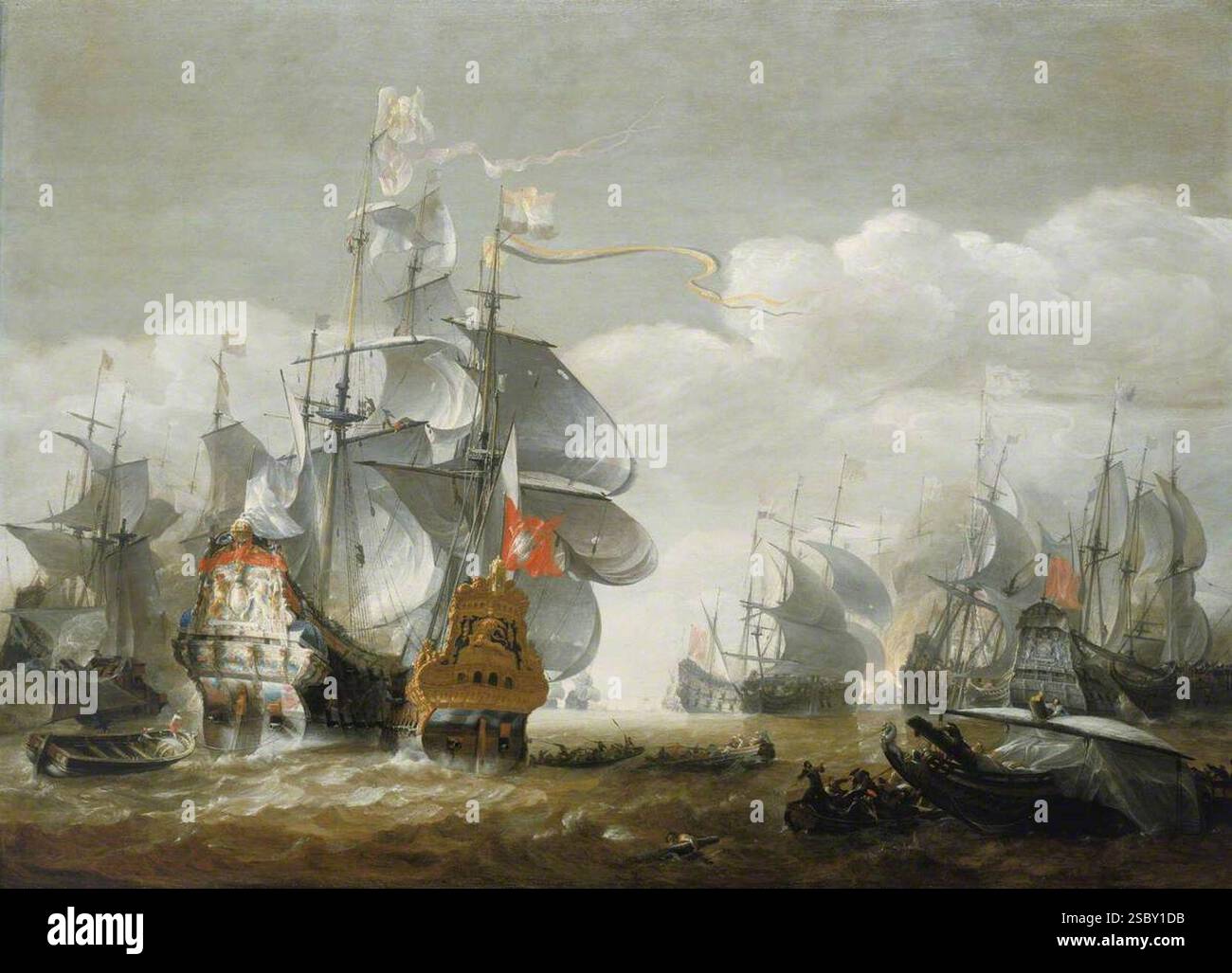 Hendrik van Minderhout (1632-1696) - The Battle of Lowestoft, 3 June ...