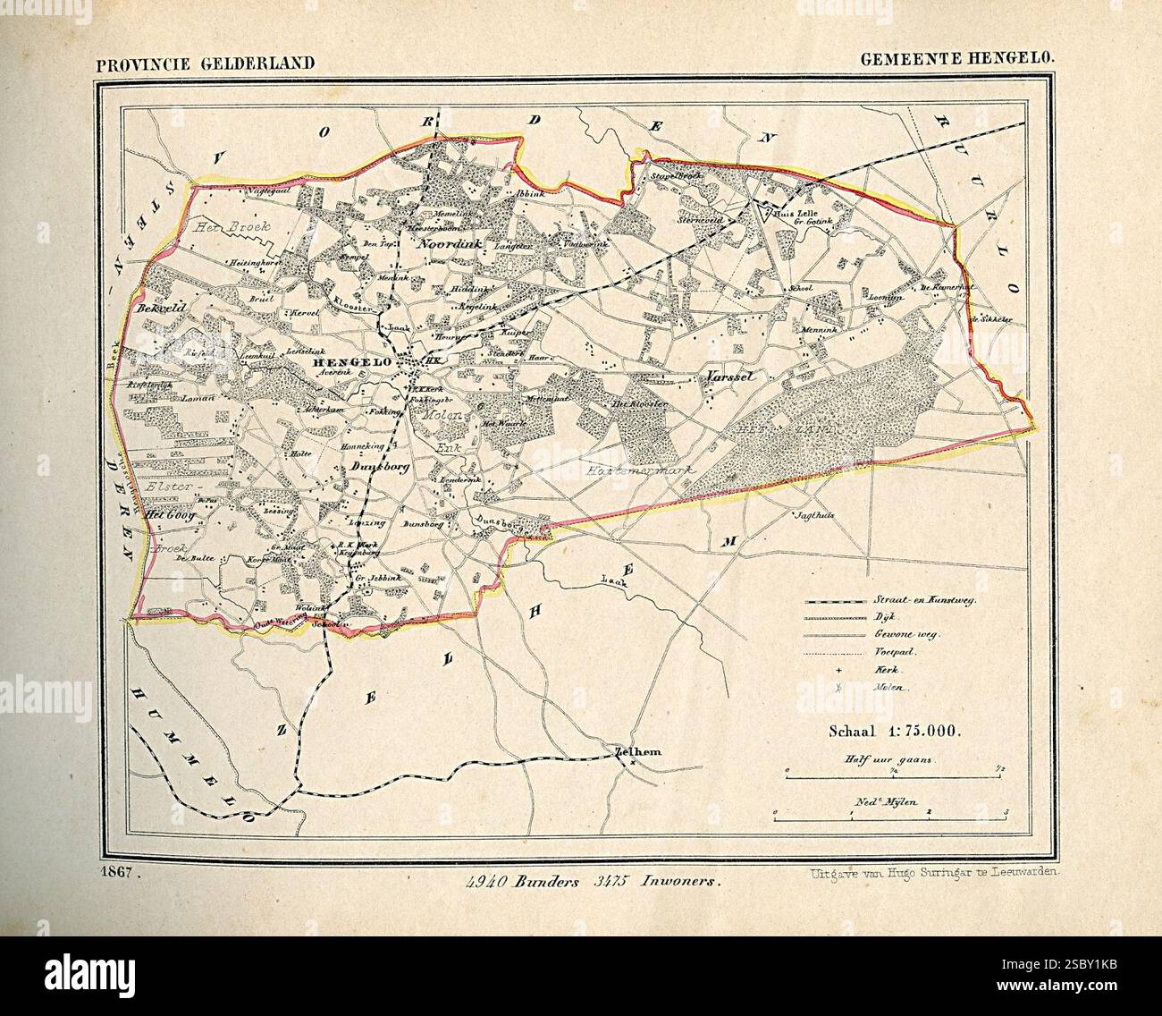 Hengelo (Gelderland), Gemeenteatlas van Nederland Stock Photo - Alamy