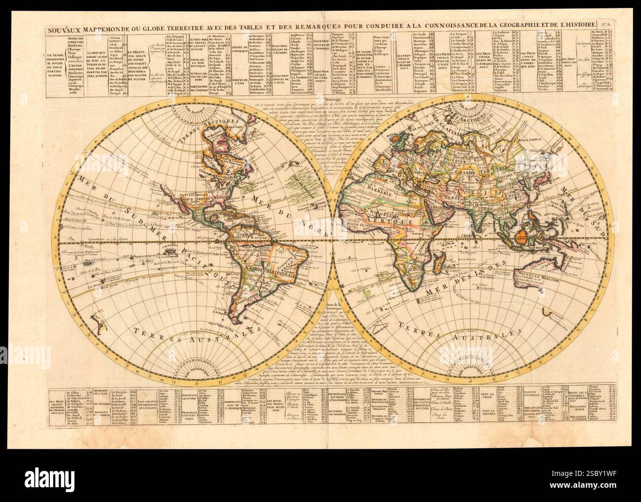 Henri Abraham Chatelain, Nouvaux Mappemonde ou Globe Terréstre avec des ...