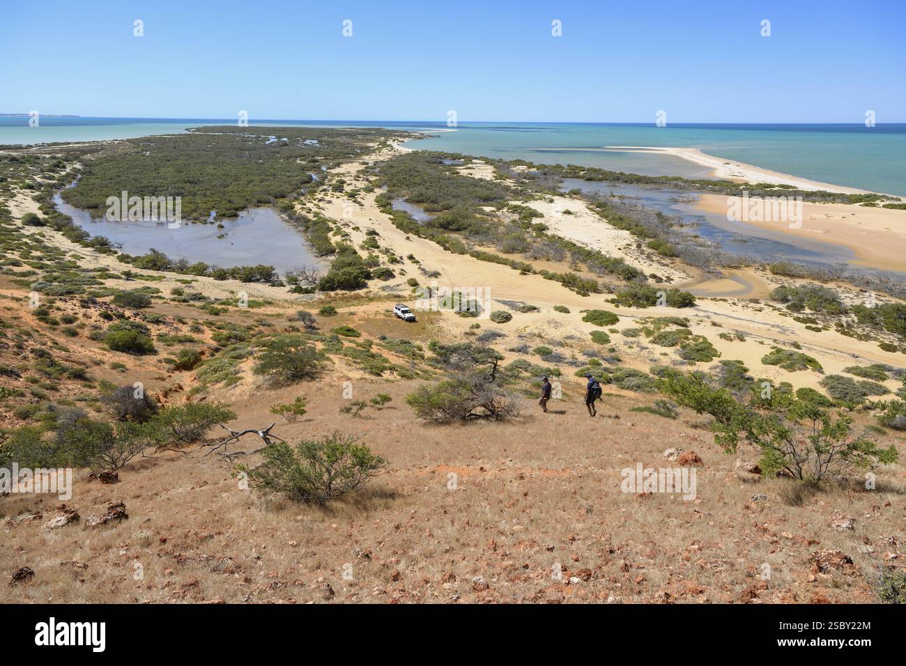 Hikers at Cape Peron, Francois Peron National Park, near Denham, Shark ...
