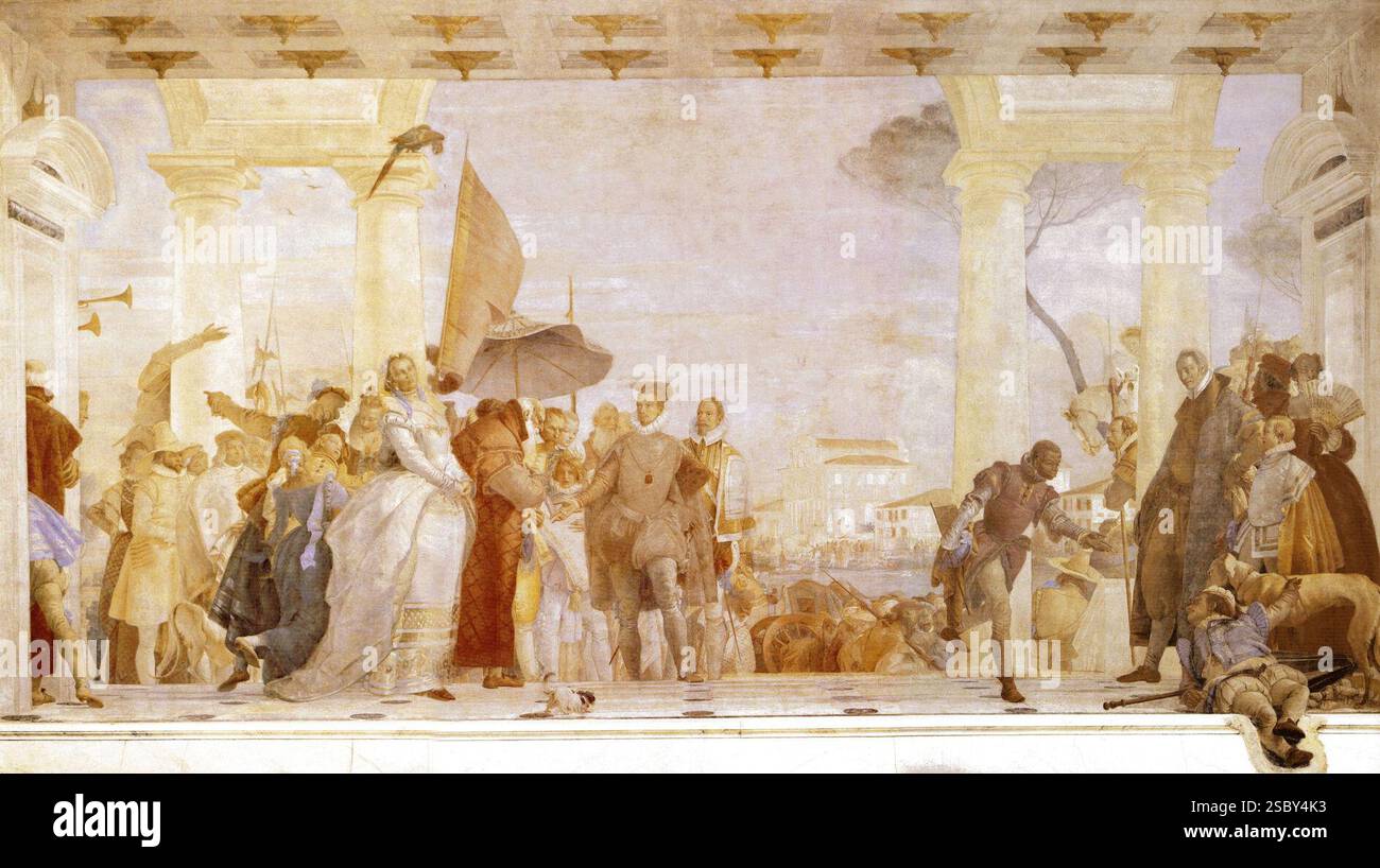 Henri III reçu à la villa Contarini - Giovanni Battista Tiepolo Stock ...