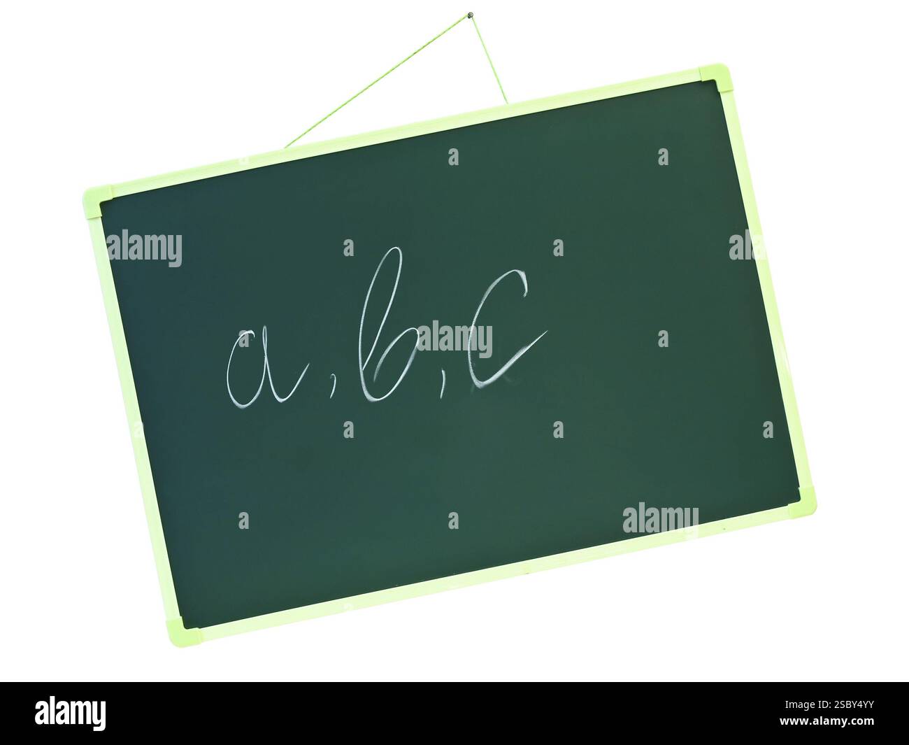 Green school blackboard with letters a b c Stock Photo - Alamy