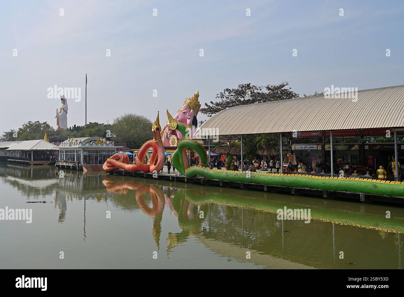 Wat Saman Ratanaram is a colorful syncretic Thai temple located by Bang Pakong river in ...