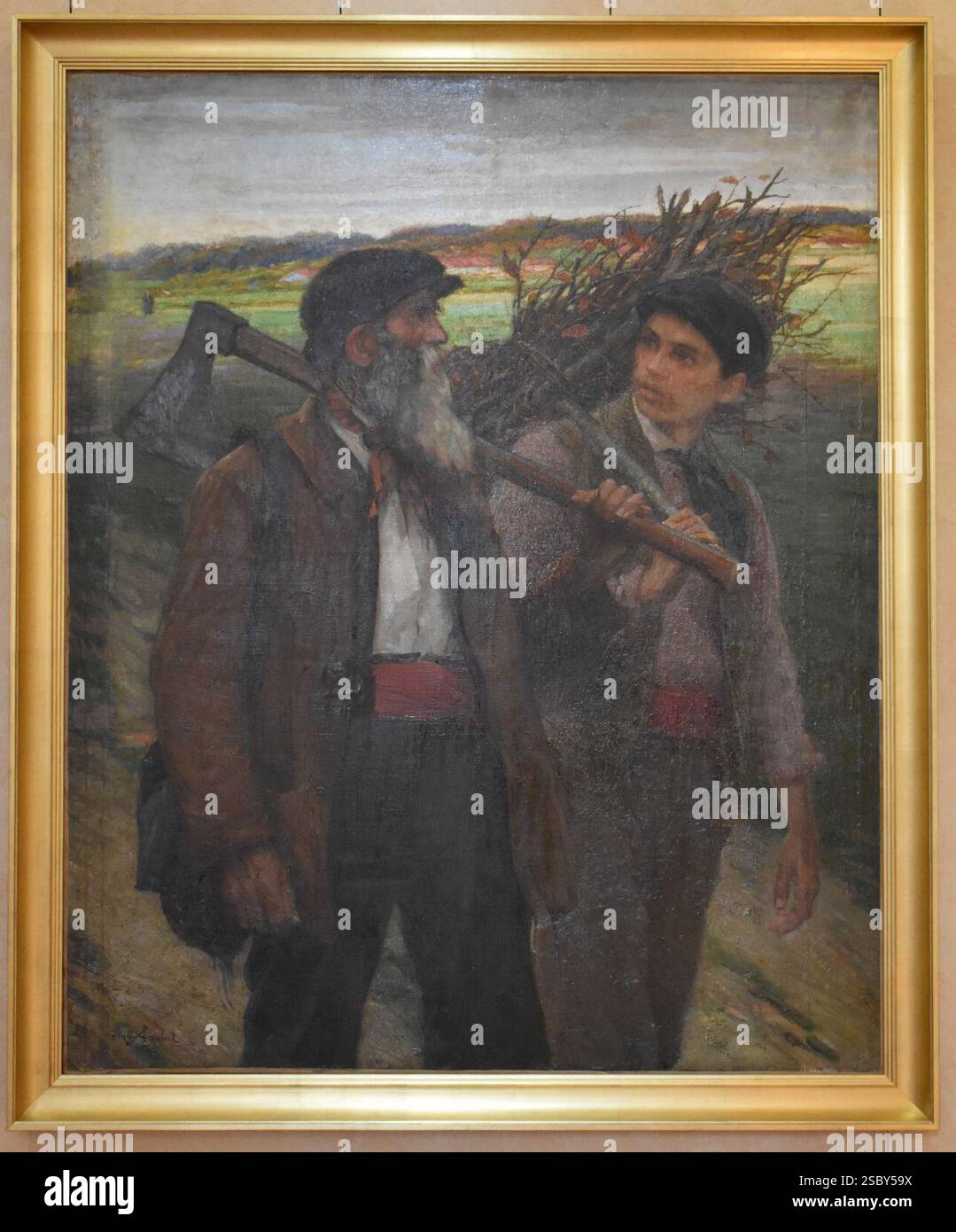 Henri Loubat - Retour des bûcherons 01 Stock Photo - Alamy