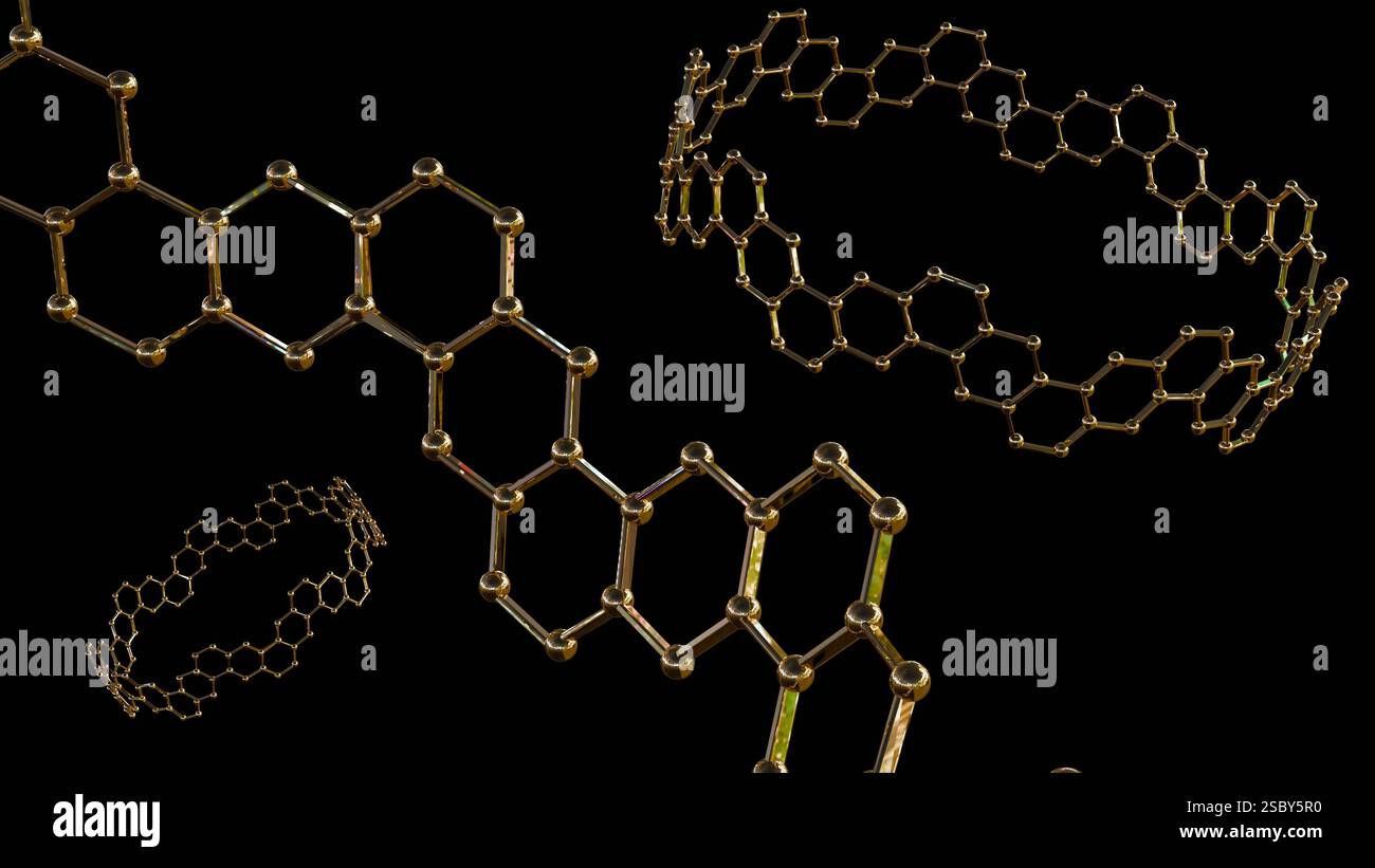 3D rendering of nanobelt structure. The type of nanomaterial with a ...