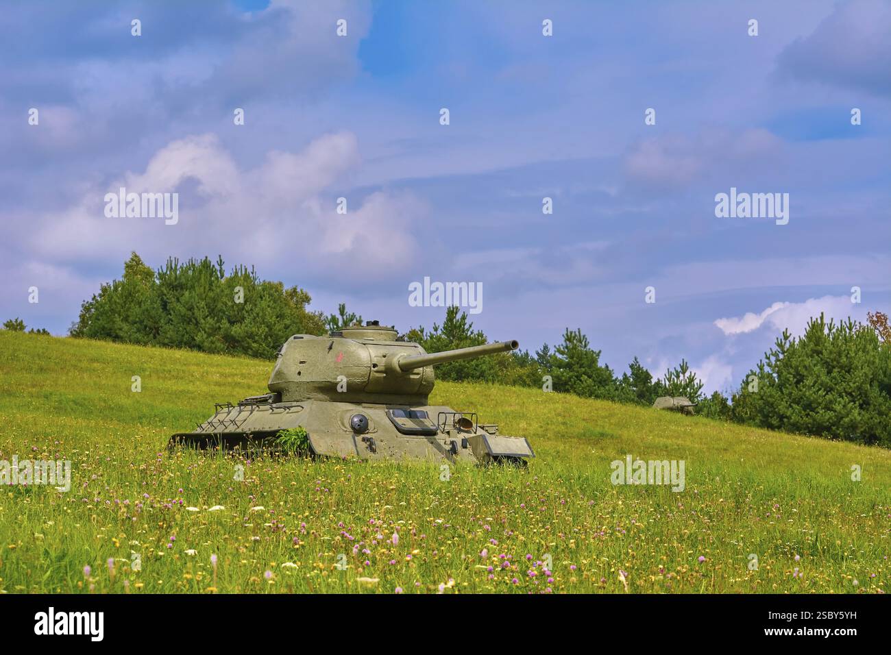 World War 2 tanks on the battlefield of Kapisova, Slovakia, Europe ...
