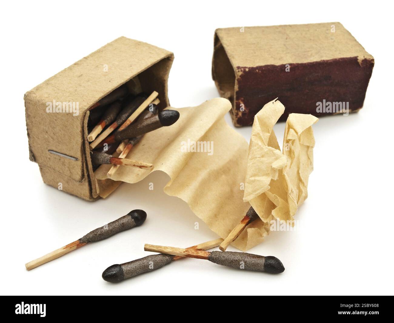 Photo Of Old Hunting Matches With Much Sulfur Scattered From Matchbox ...