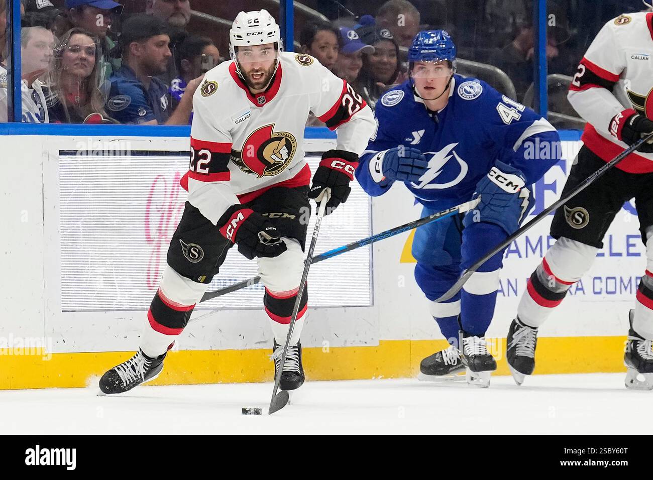 Ottawa Senators right wing Michael Amadio (22) breaks out ahead of ...
