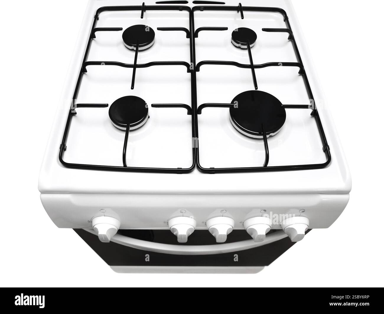 Top View Of White Gas Stove With Ipen Stove Over The White Background ...