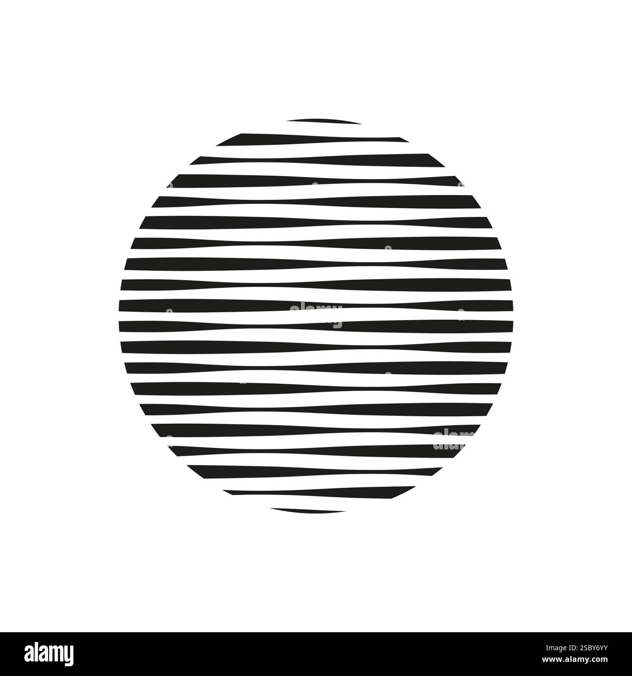 Striped circle pattern. Abstract optical symbol. Radiating line shape ...