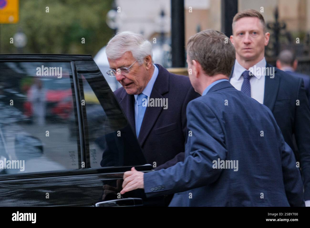London, UK. 4th February, 2025. Former Prime Minister John Major leaves ...
