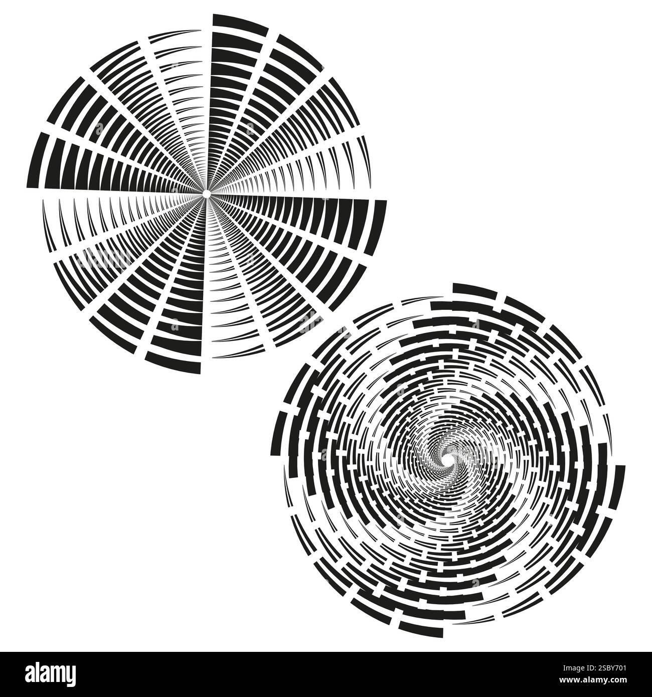 Abstract swirl pattern. Circular radial concept. Bold black spinning ...