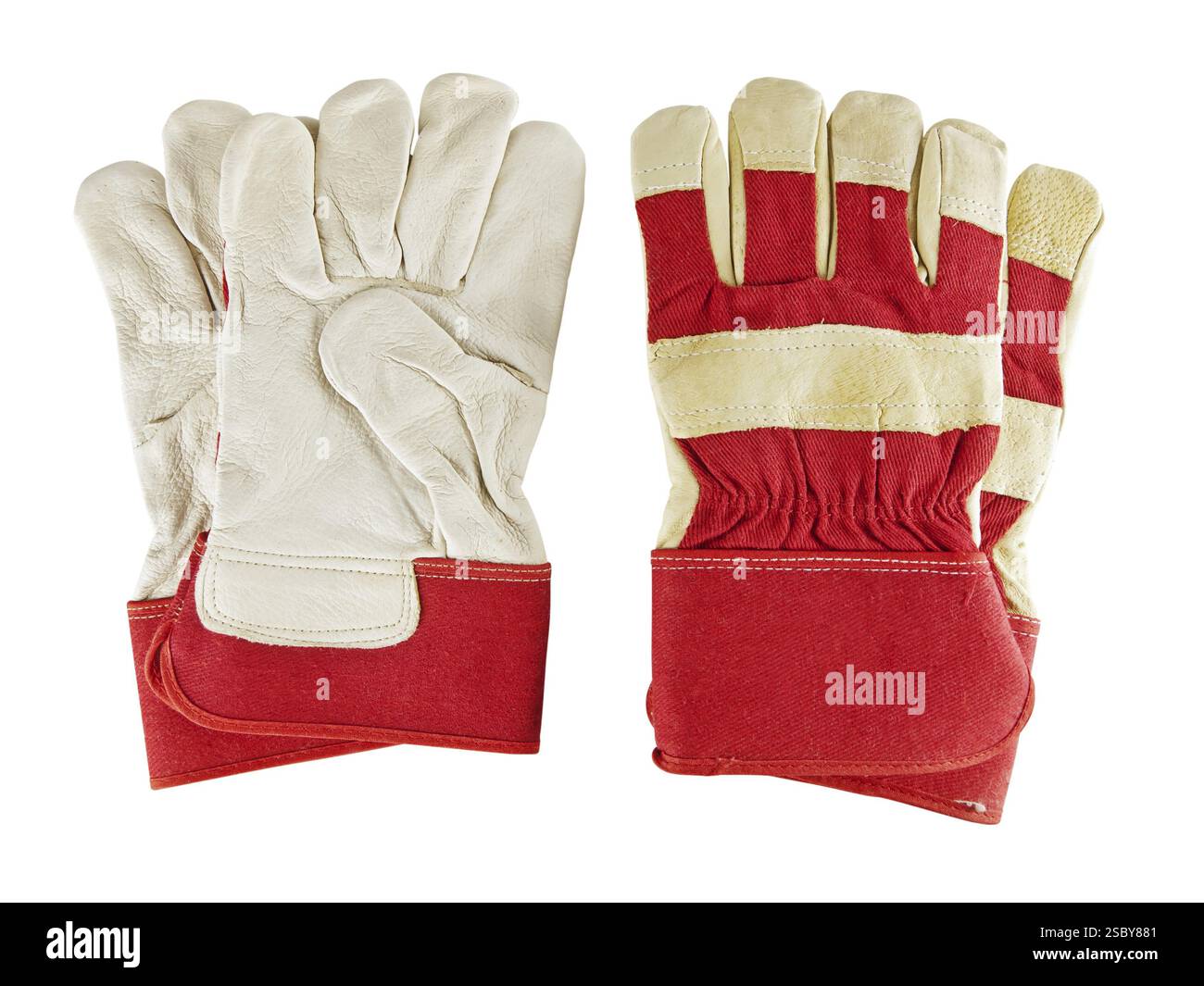 Two pair of work gloves over the white background Stock Photo - Alamy