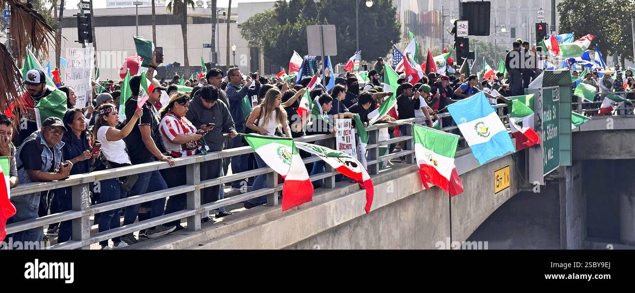 People occupy a road to protest against the Trump administration's ...