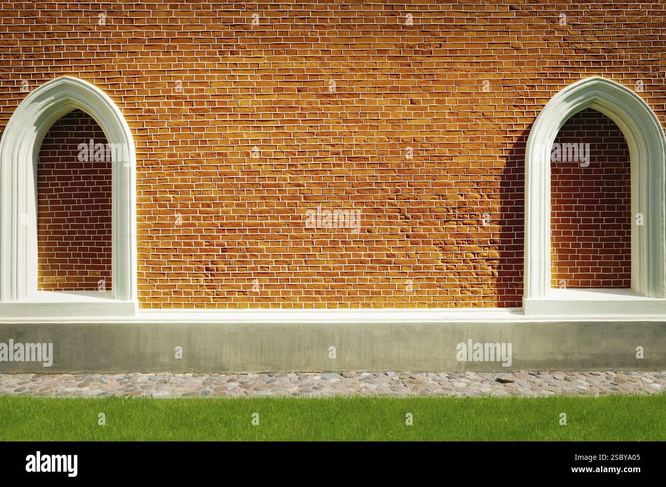 Red brick wall with bricked-up doors Daugavpils, Latvia, Europe Stock ...