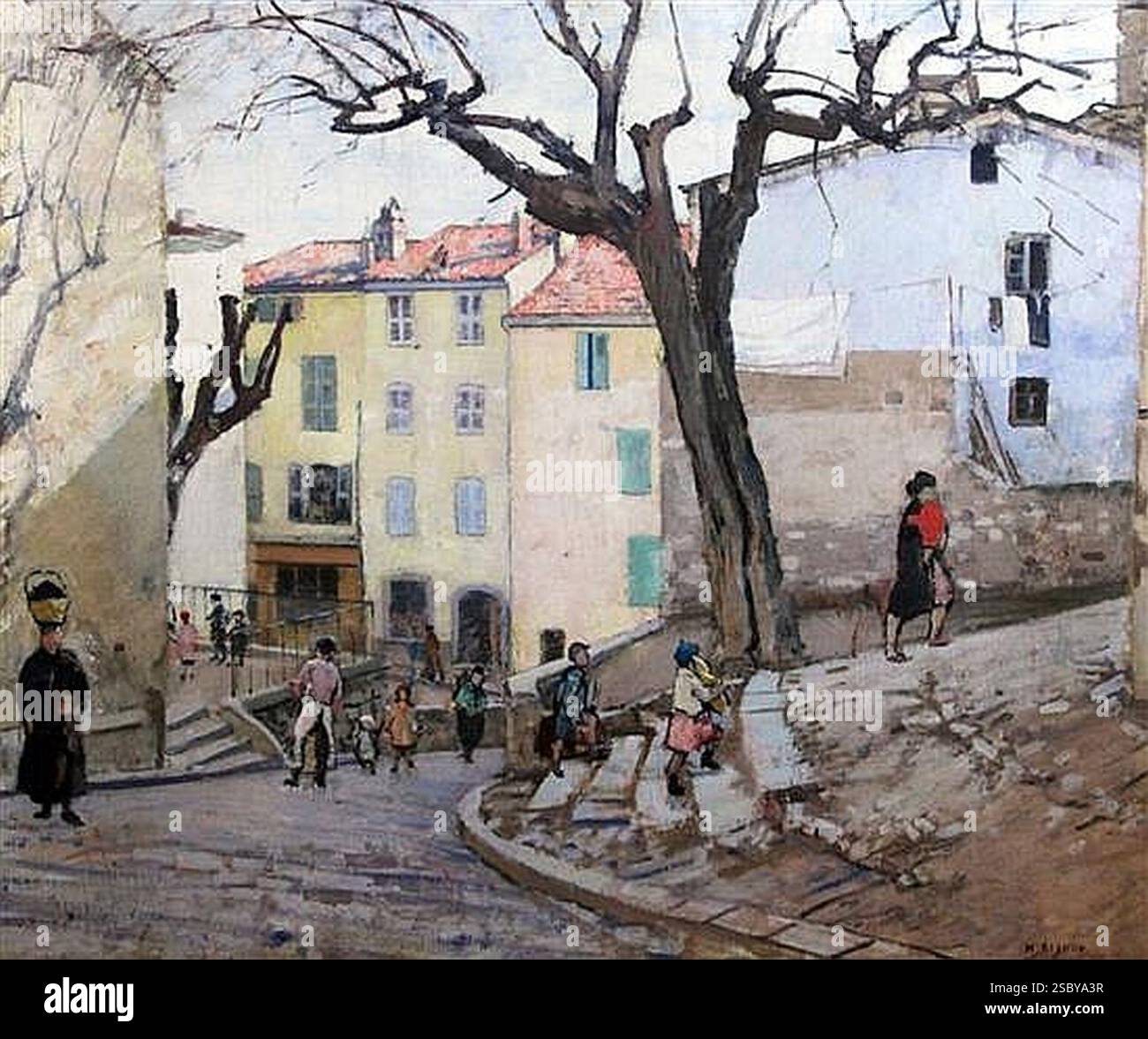 Henry Bishop - oil on canvas, Menton, signed, 25 x 30in Stock Photo - Alamy