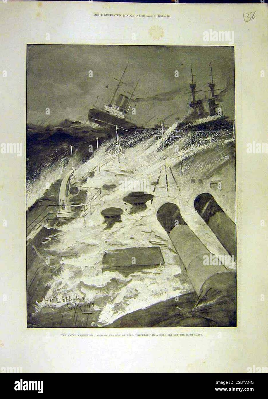 Henry Charles Seppings Wright - The Naval Manoeuvres - View of the Bow ...