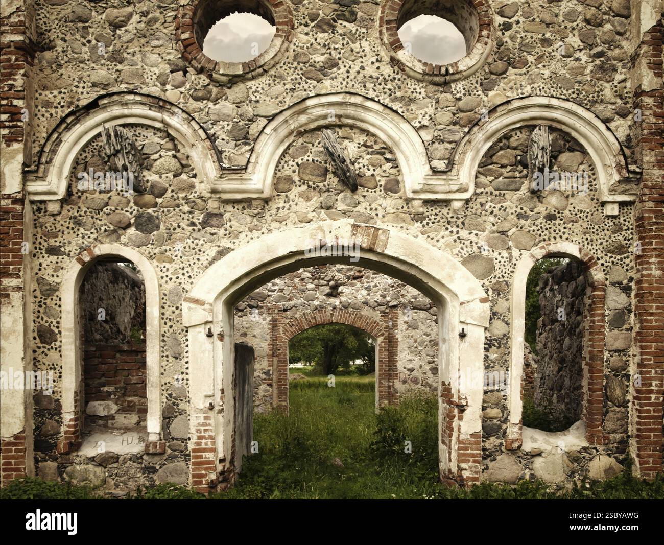 Stone ruins of the old castle Stock Photo - Alamy