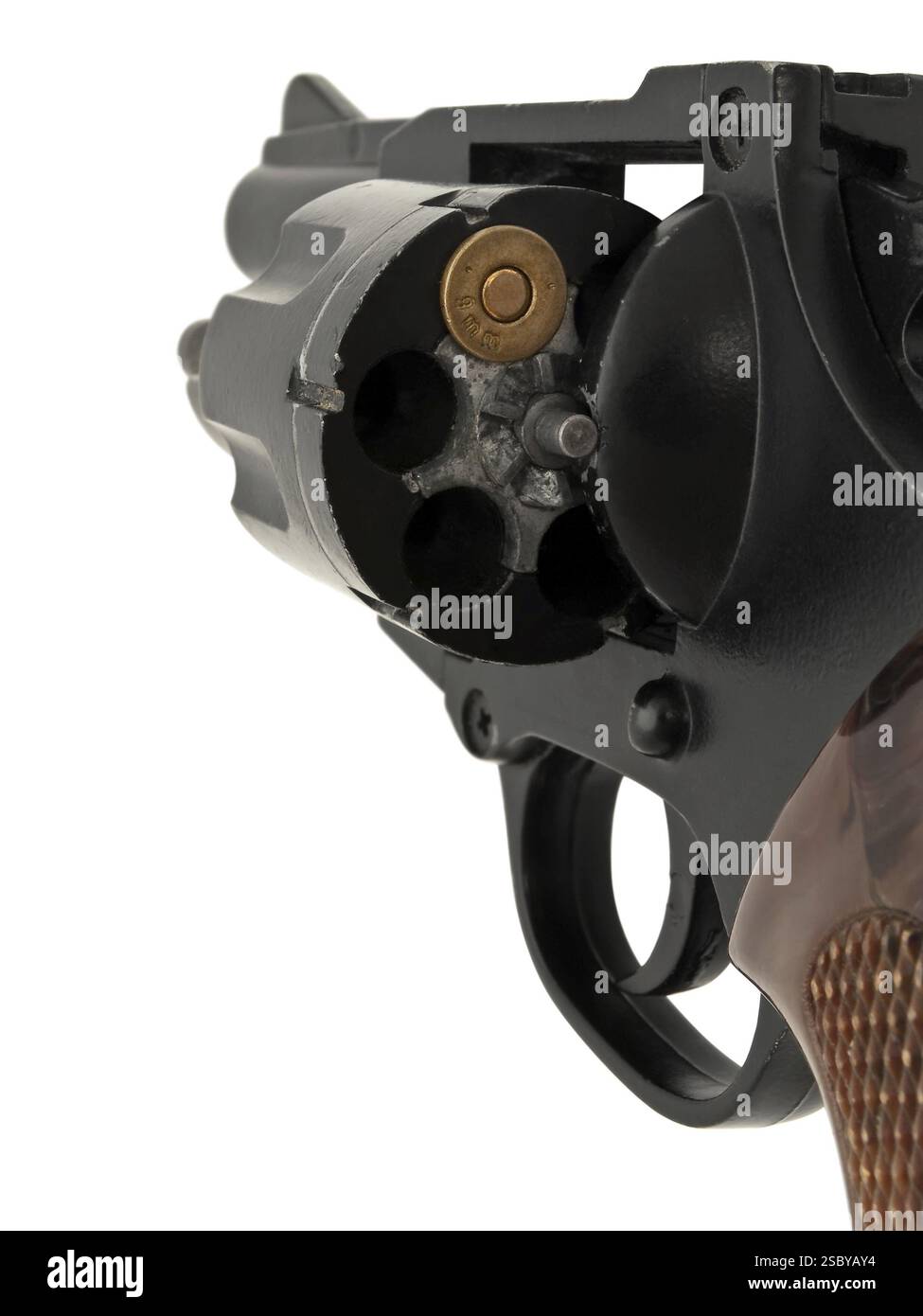 Old Revolver With Bullet Against The White Background Stock Photo - Alamy