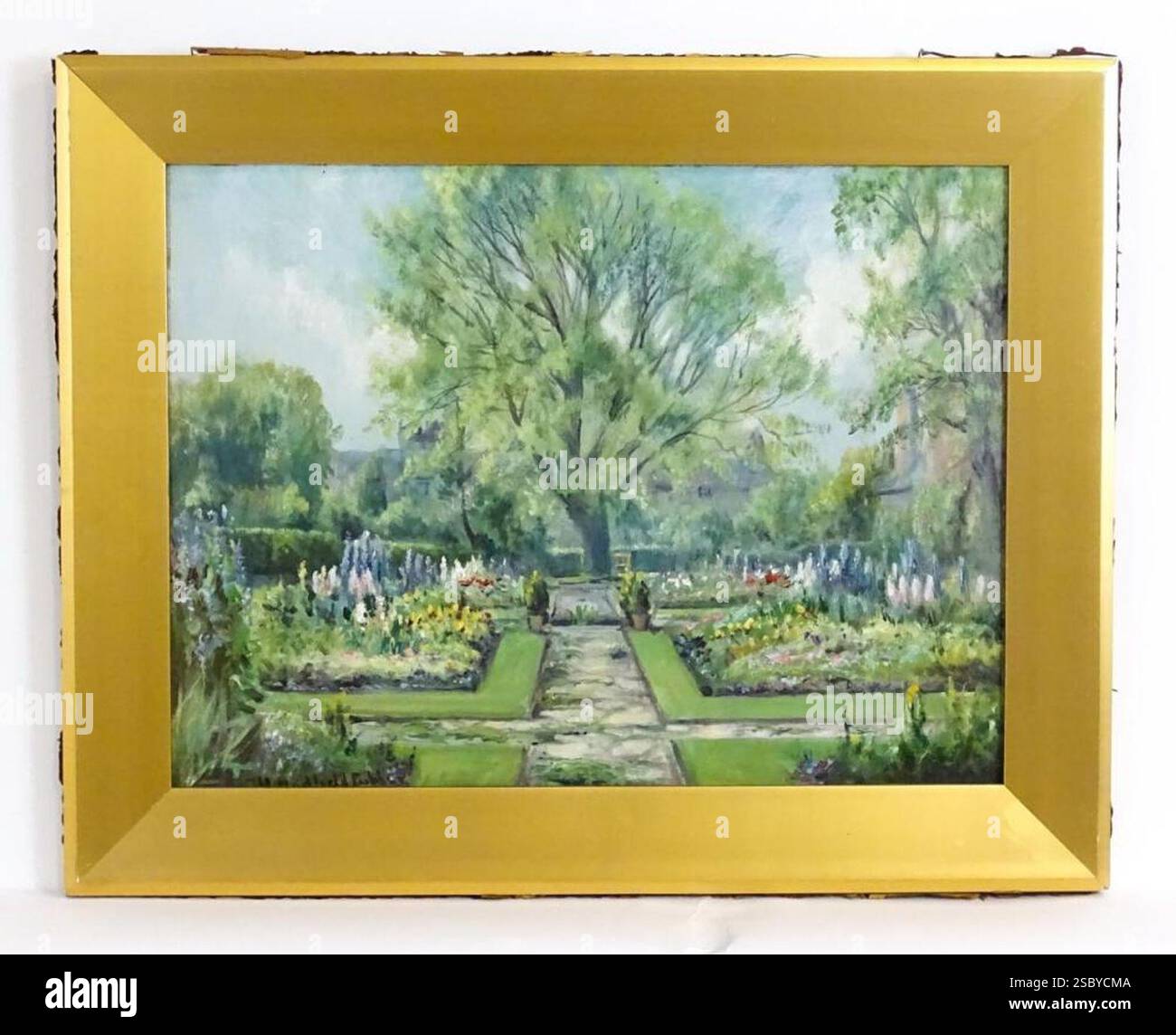 Henry Hadfield Cubley - , Oil on board, The Wedgwood Gardens Stock ...