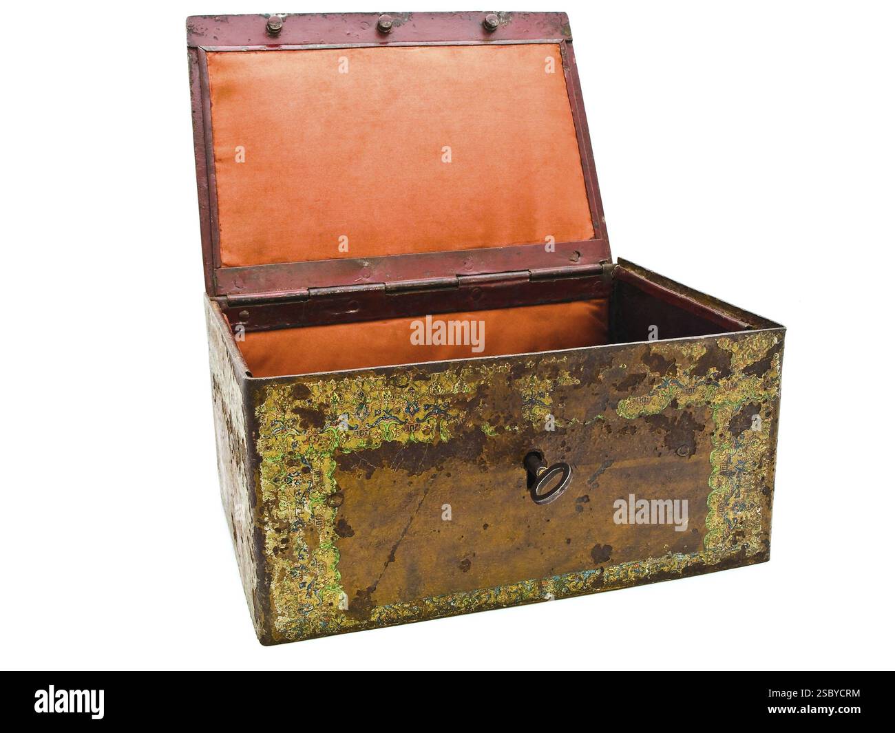 Old Open Rusty Chest Over White Background Daugavpils, Latvia, Europe ...