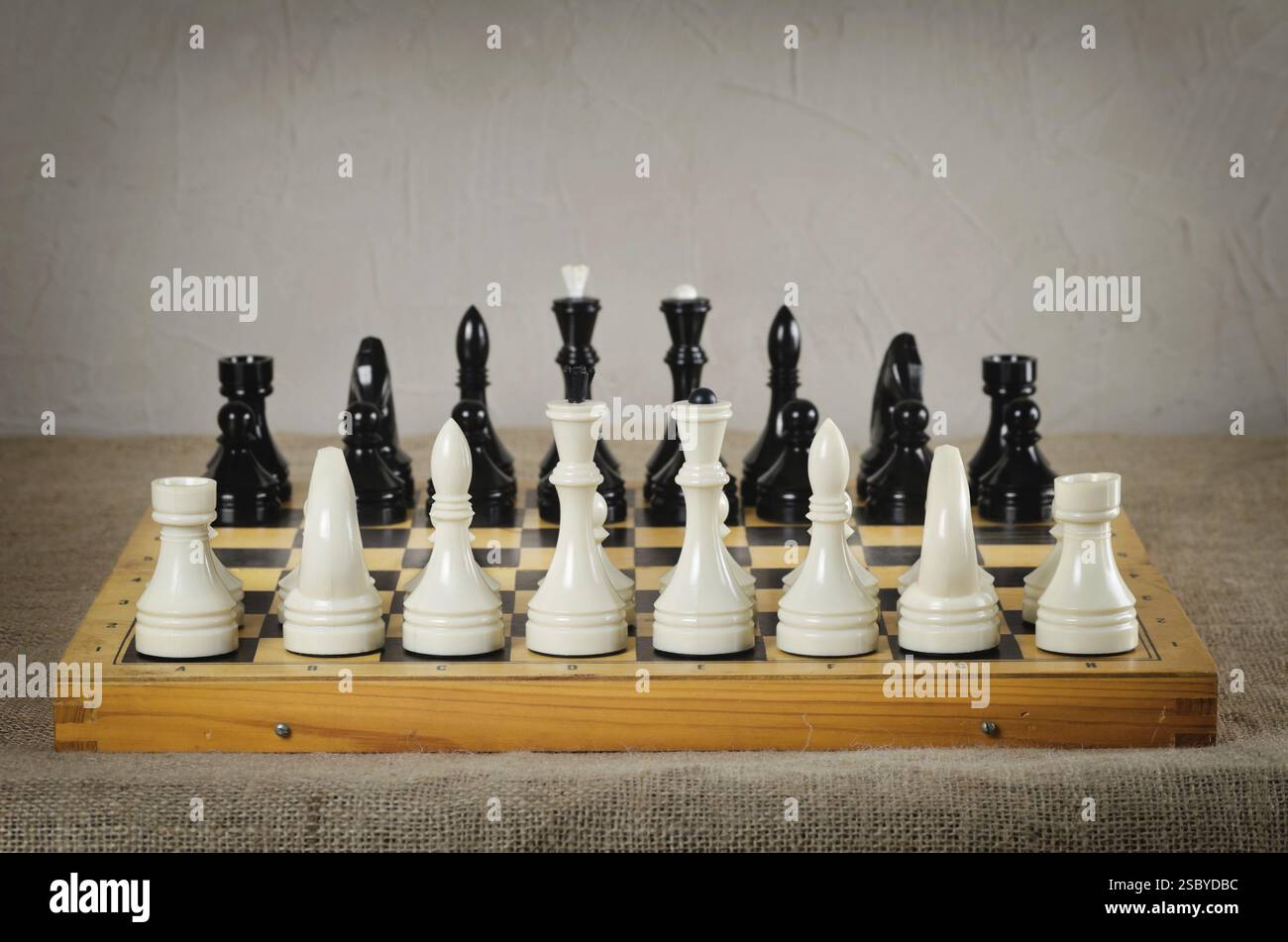 Chess pieces are placed and ready for the battle Stock Photo - Alamy