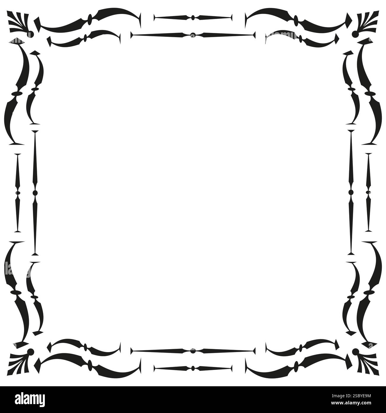 Decorative frame white. Classic border accents. Stylish ornamental ...