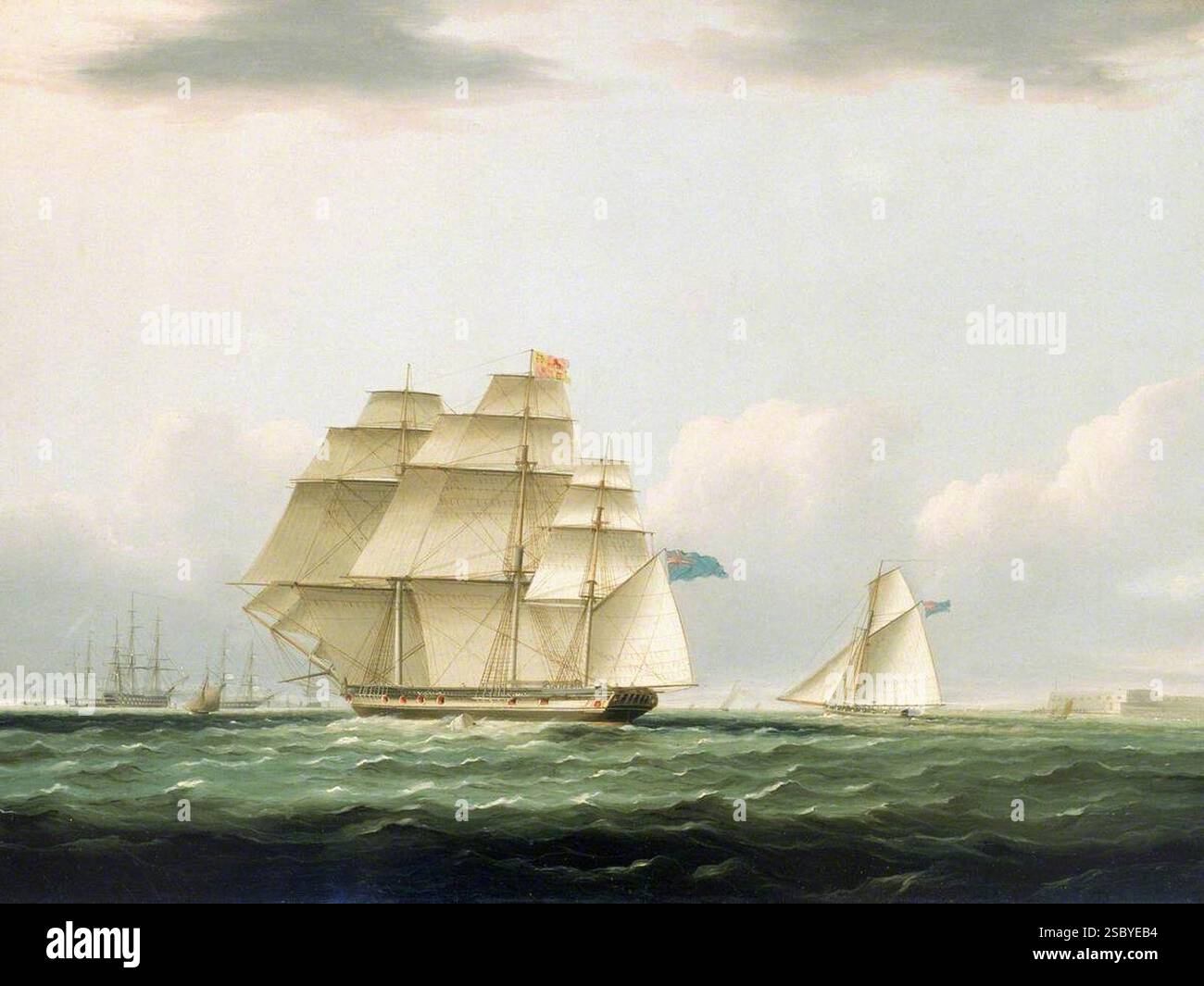 Henry Moses (1782-1870) - The Yacht 'Royal Sovereign' with the Duchess ...