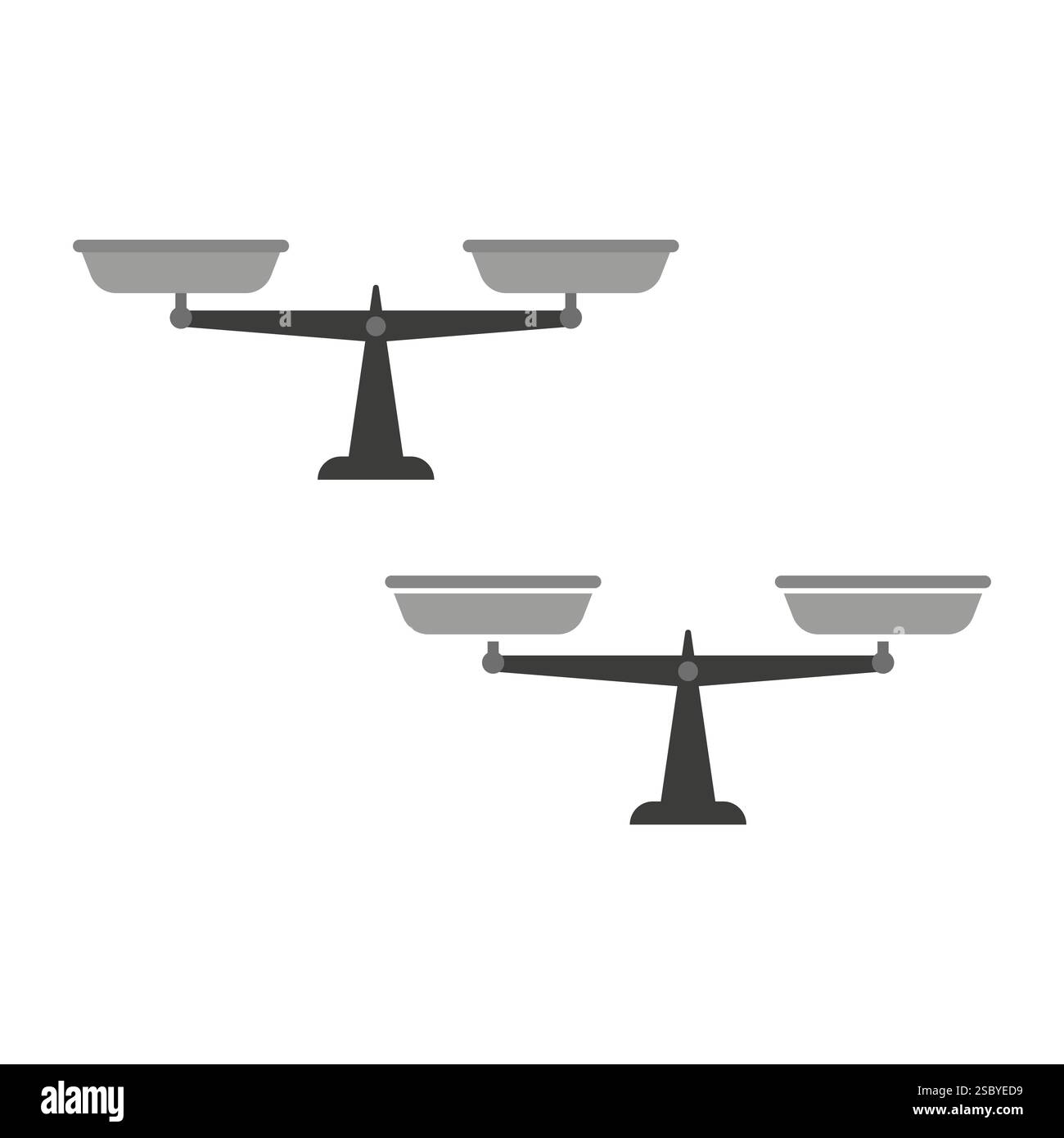 Balance scales icons. Black and gray tones. Minimal weighing symbols ...