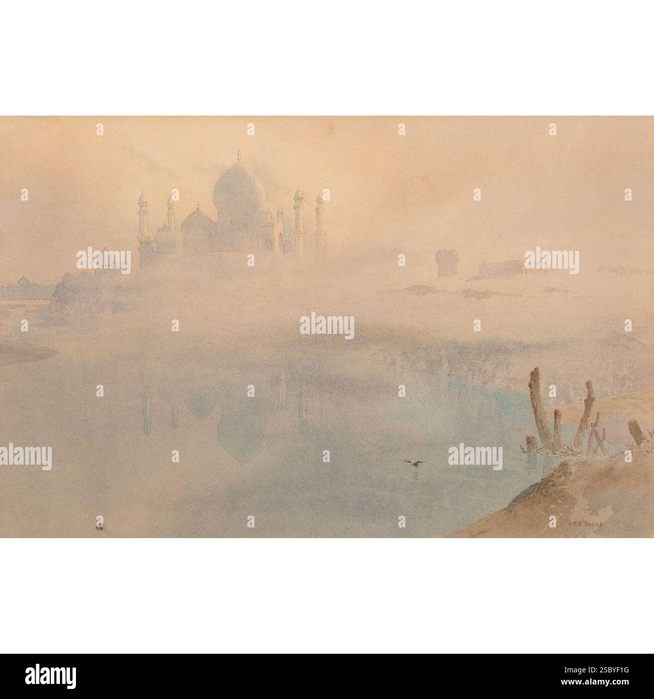 Henry Richard Beadon Donne - THE TAJ MAHAL AT DAWN signed l Stock Photo ...