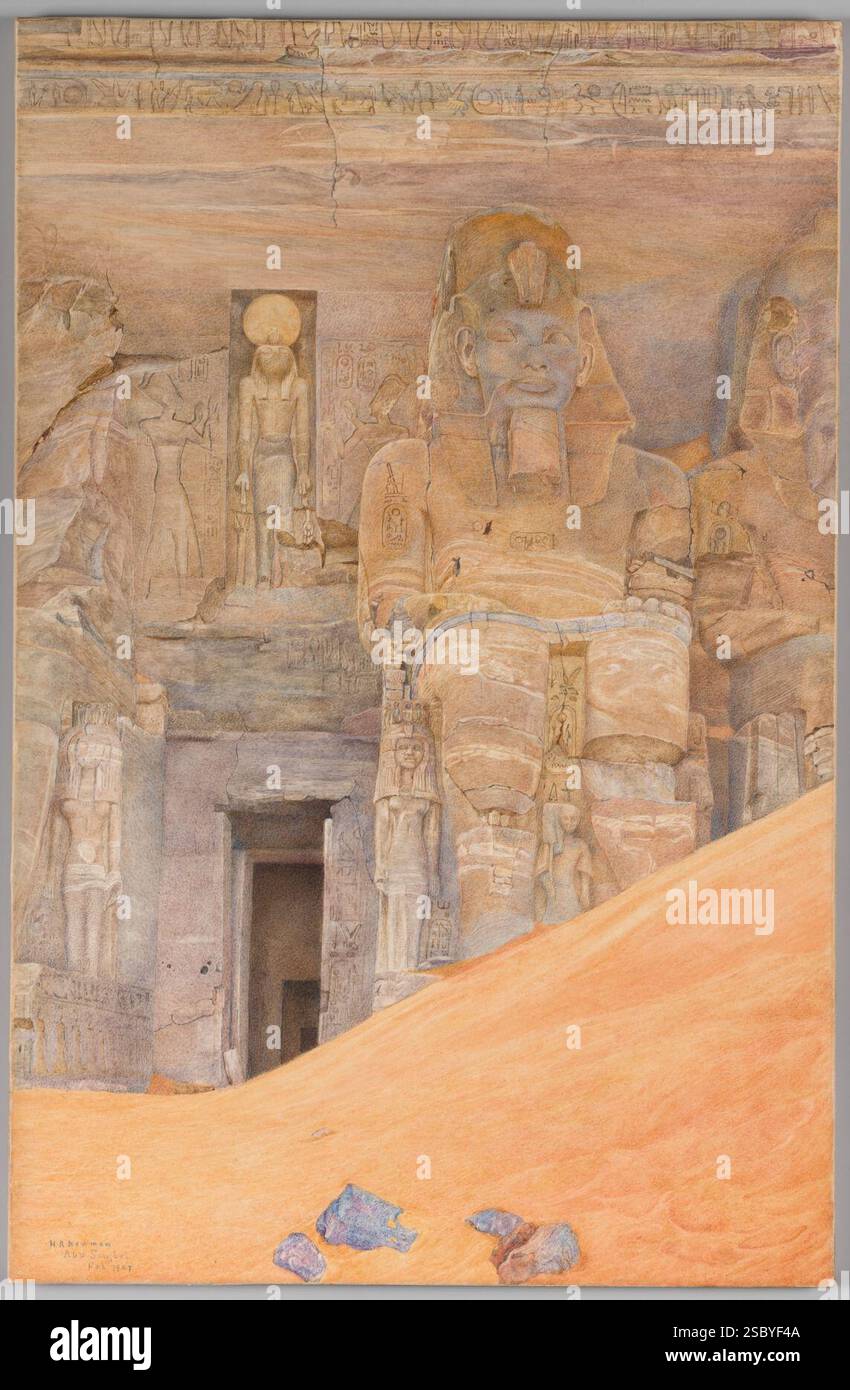 Henry Roderick Newman (American, 1833-1918) - Abu Simbel Stock Photo ...