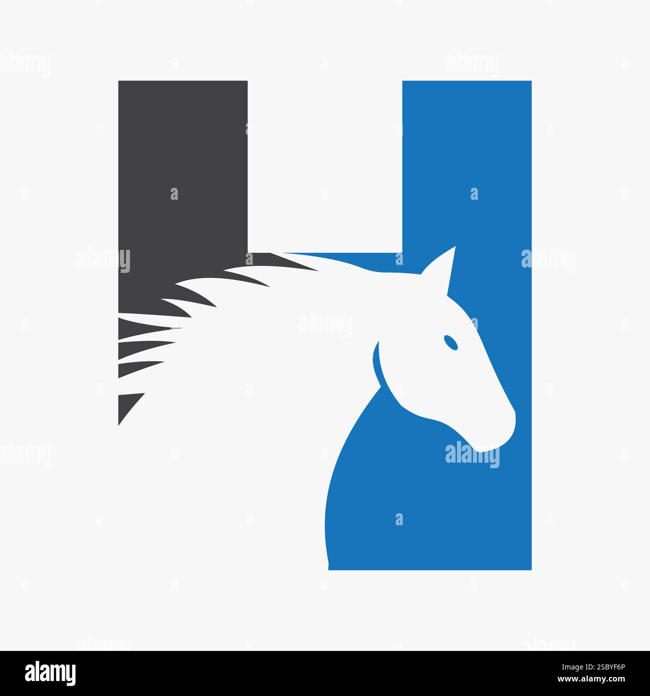 Initial Horse Logo On Letter H Concept With Horse Head Symbol For ...