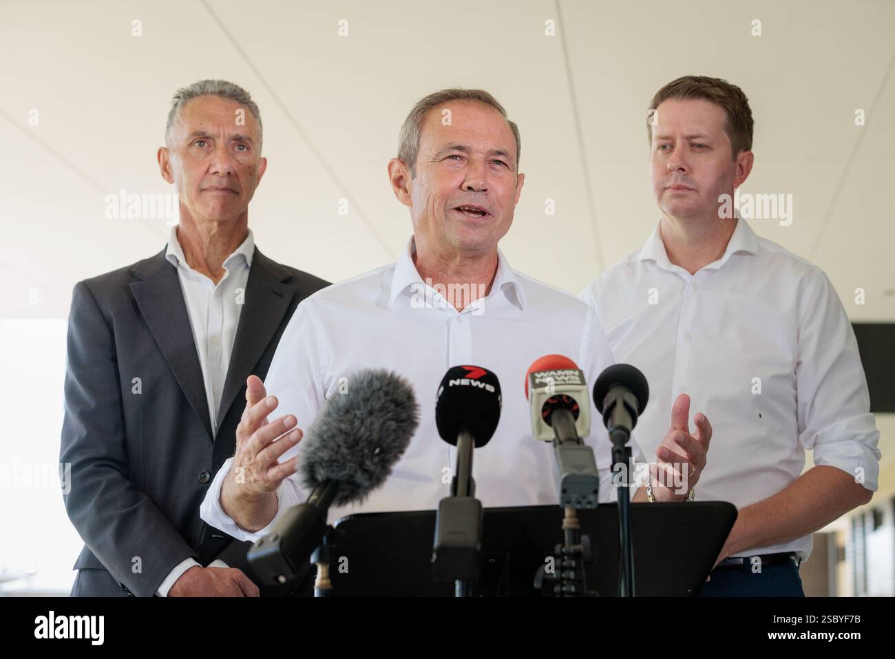 Western Australia Premier, Roger Cook speaks during a press conference ...