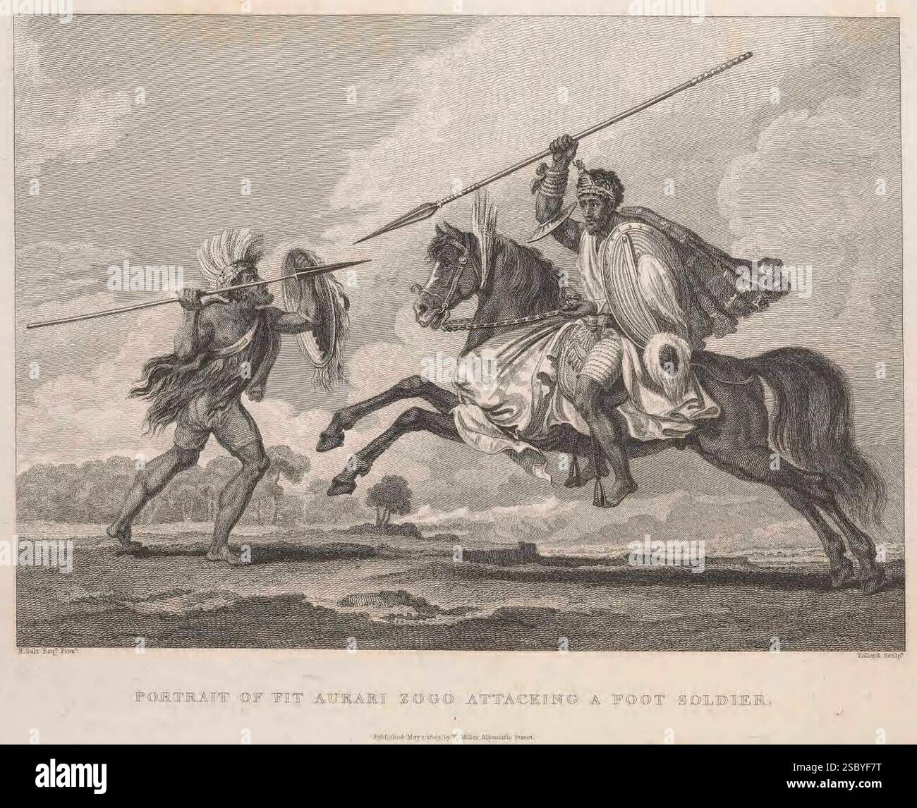 Henry Salt - Portrait of Fit Aurari Zogo attacking a foot soldier Stock ...