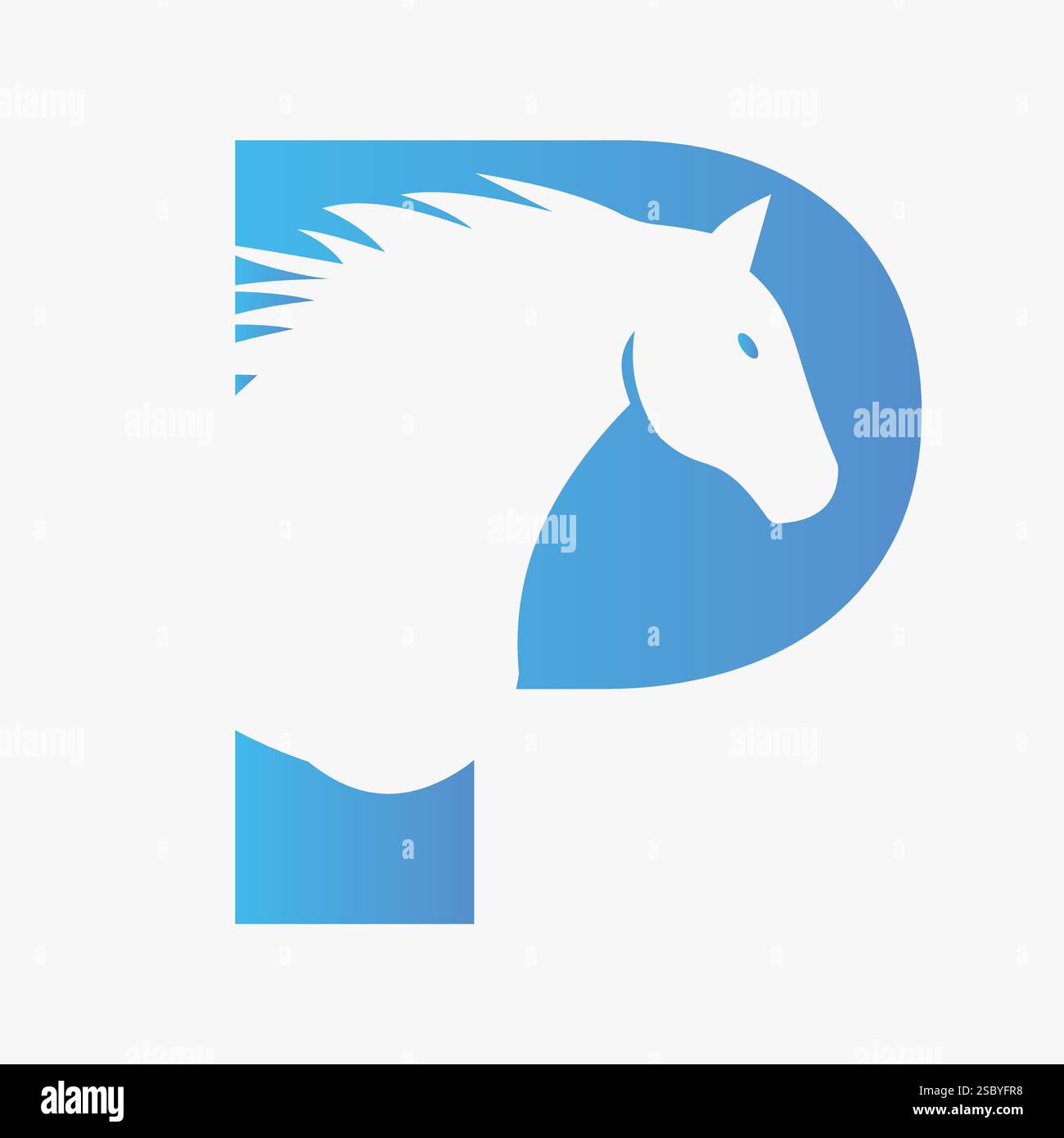 Initial Horse Logo On Letter P Concept With Horse Head Symbol For ...