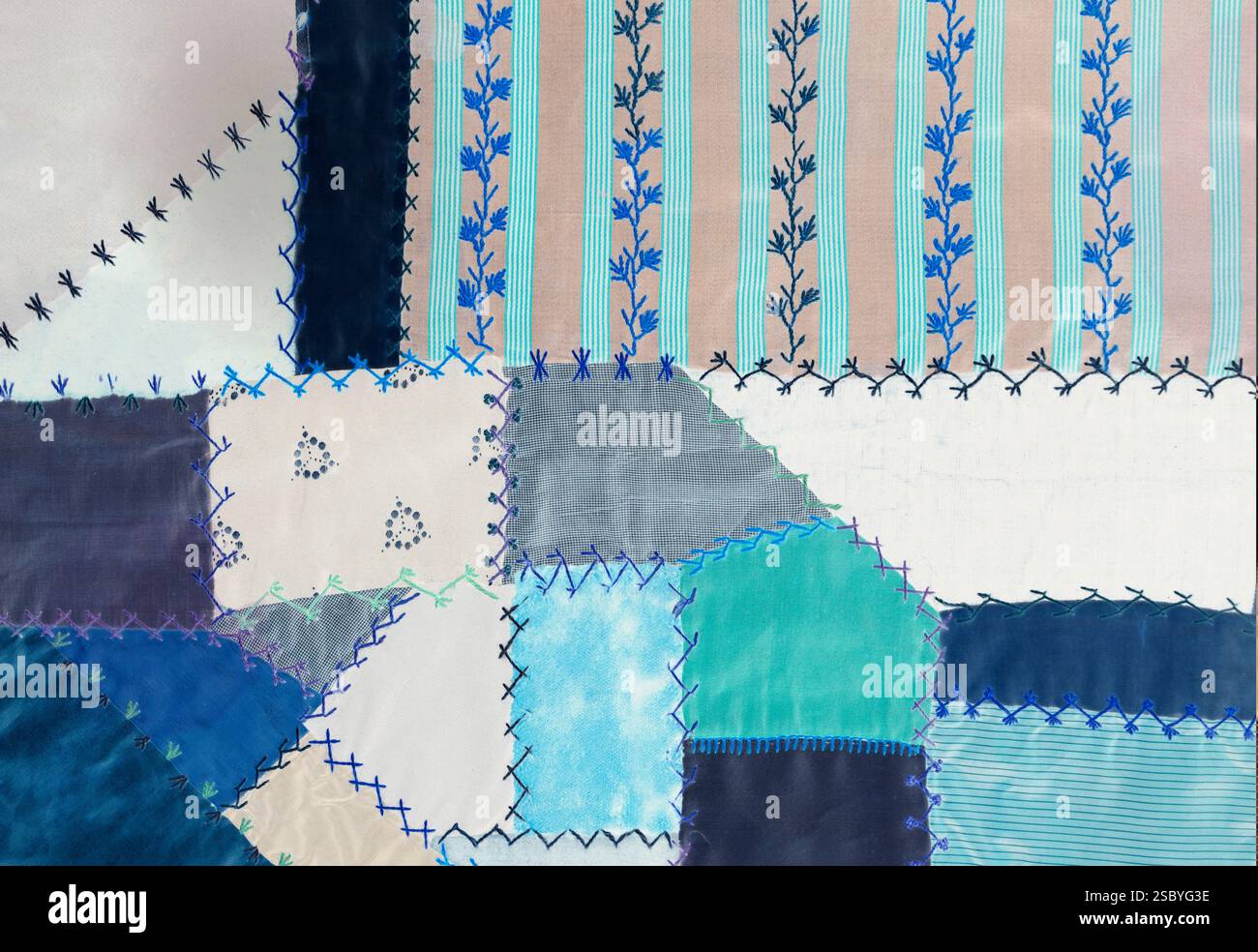 Patchwork needle stitch designs are bright & show texture with ...