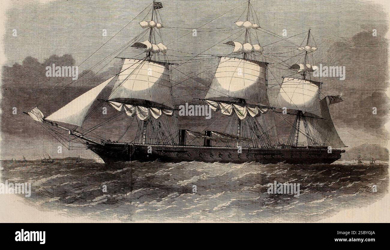 Her Majesty's Iron-Clad Steam-Frigate Warrior, 40 Guns 1861 Stock Photo ...