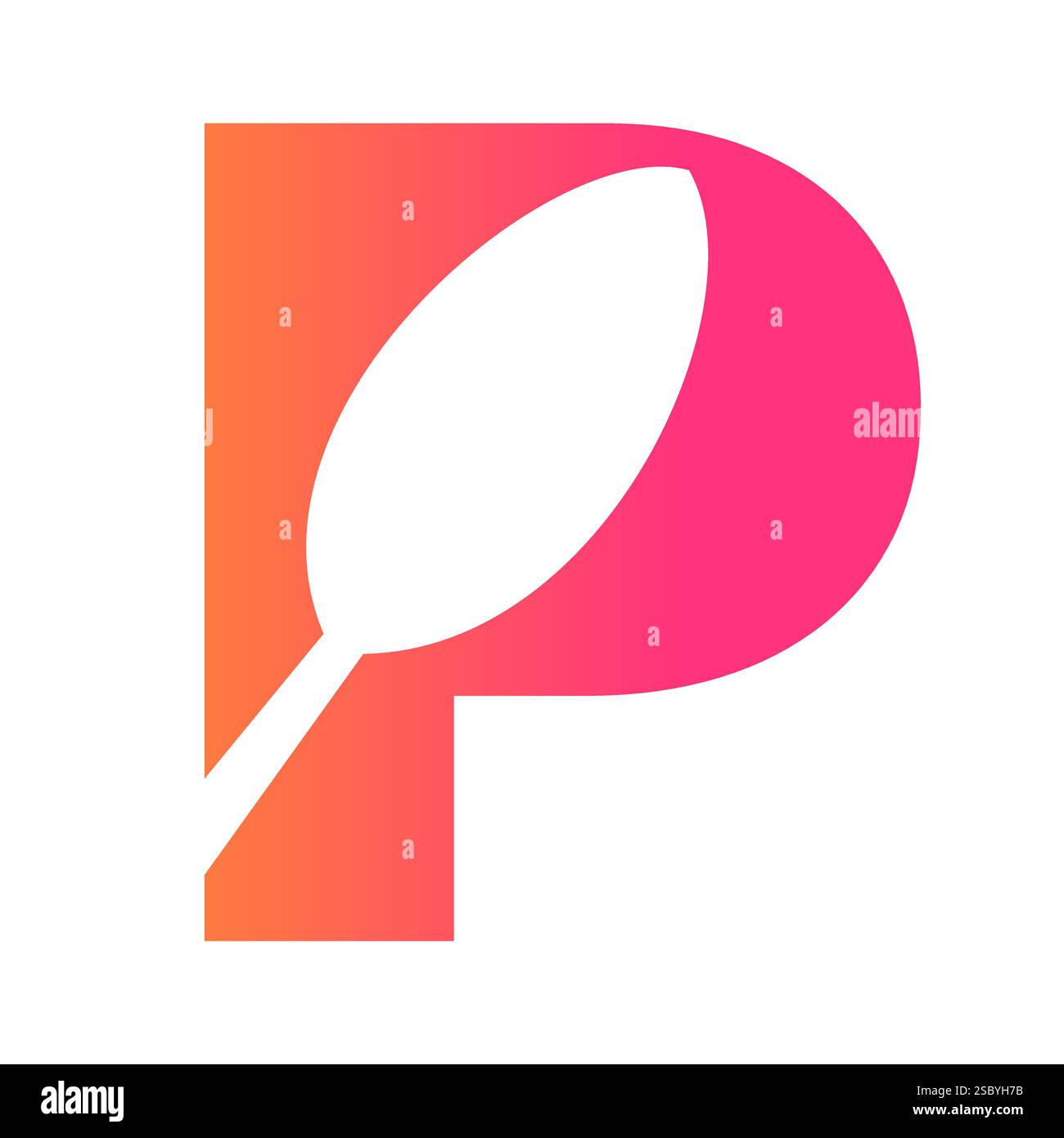 Initial Restaurant Logo On Letter P With Spoon Symbol Vector Template ...